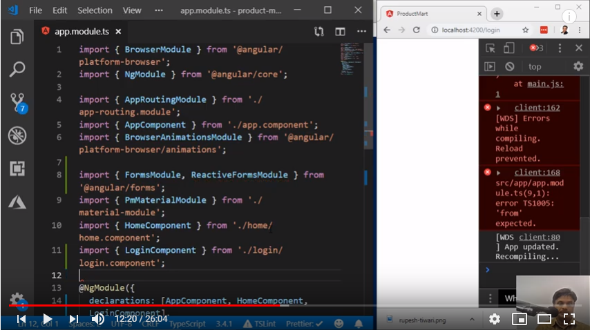 Adding Login component in our angular app - Demo - Rupesh Tiwari - Founder of Fullstack Master