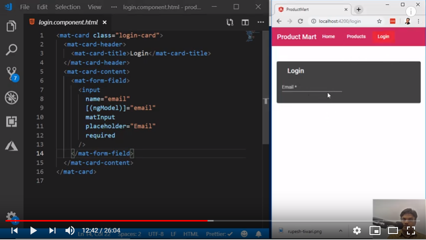 Adding Login component in our angular app - Demo - Rupesh Tiwari - Founder of Fullstack Master