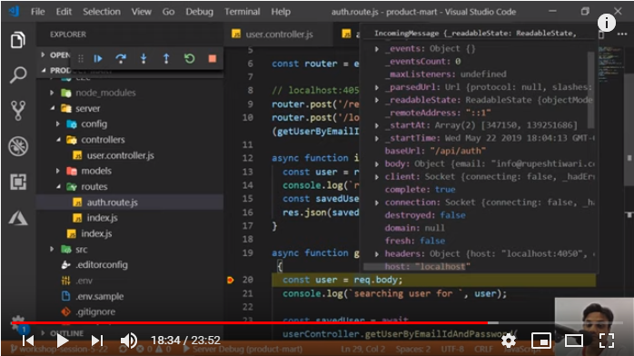 Debugging Server Side Code on Visual Studio Code - Demo - Rupesh Tiwari ...
