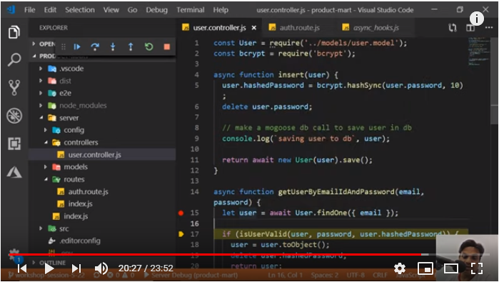 Debugging Server Side Code on Visual Studio Code - Demo - Rupesh Tiwari - Founder of Fullstack ...